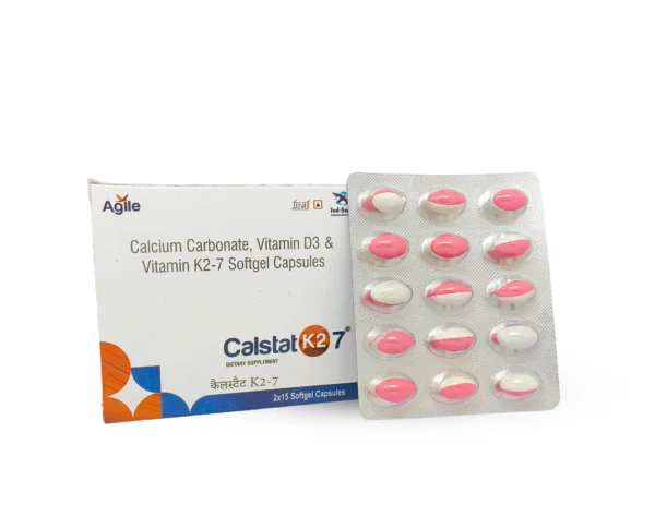 Calstat K2-7 Capsule | Calcium, Calcitriol & Vitamin K2-7 for Bone Health